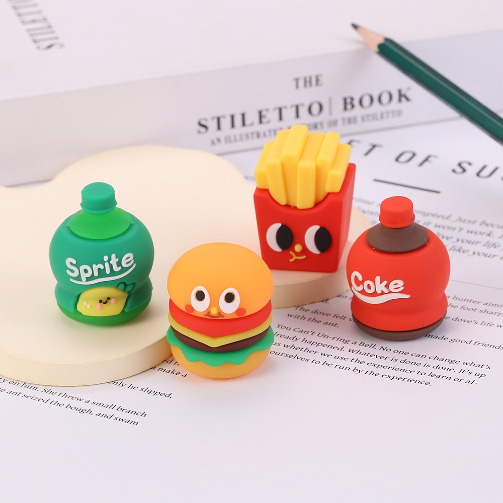 Burger/French Fries/Cola/Pencil Sharpener Cute and Creative Student ...