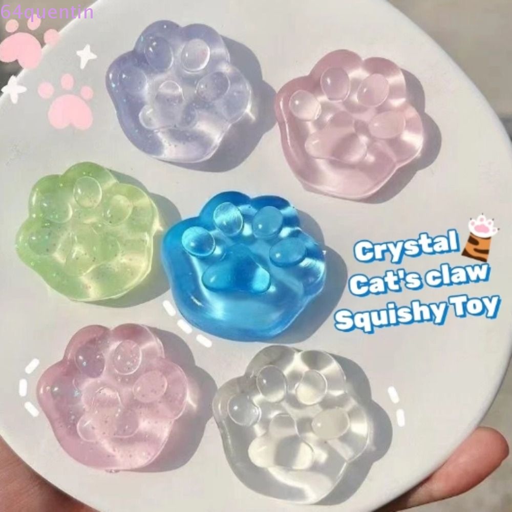 QUENTIN Transparent Cat Claw Toy, Sparkling Fidget Squeeze Toy, Sensory ...