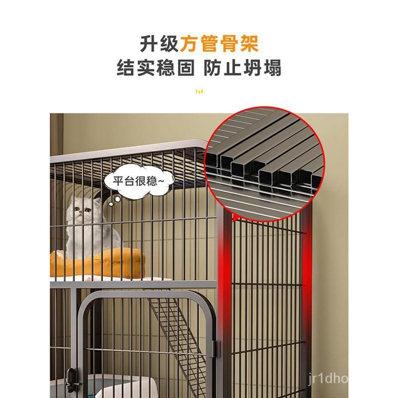 Villa With Toilet Cattery Two Layer Cat Cage Household Oversized Indoor