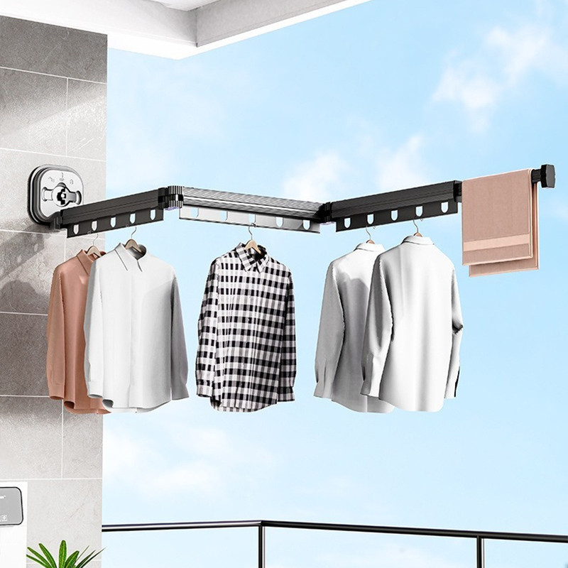 Retractable clothes drying rack folding clothes Foldable Laundry Rack ...