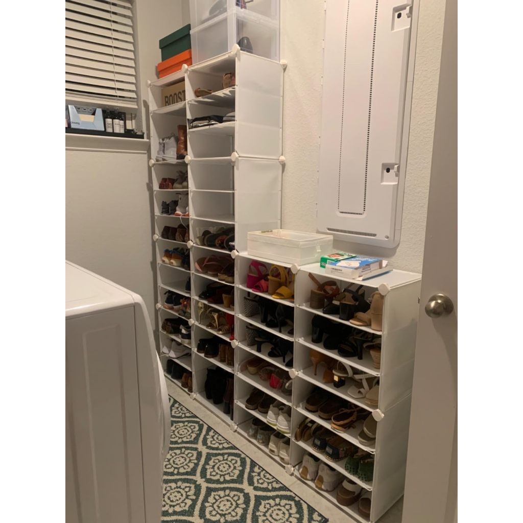 DIY Shoe Rack With Door Stackable Shoe Storage Box Shoe Box Shoe Rack ...