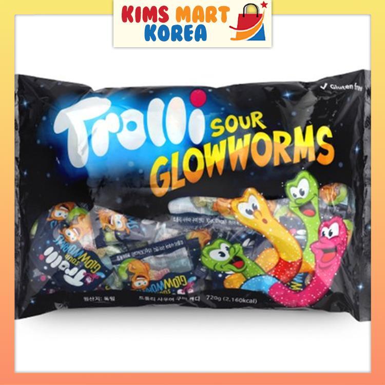Trolli Sour Glowworms Glow Worms Gummy Jelly 720g | Shopee Singapore