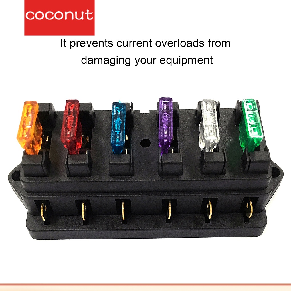 【Coco】6 Way Vehicle Fuse Box Portable Removable Embedded Anti-rust Pre ...