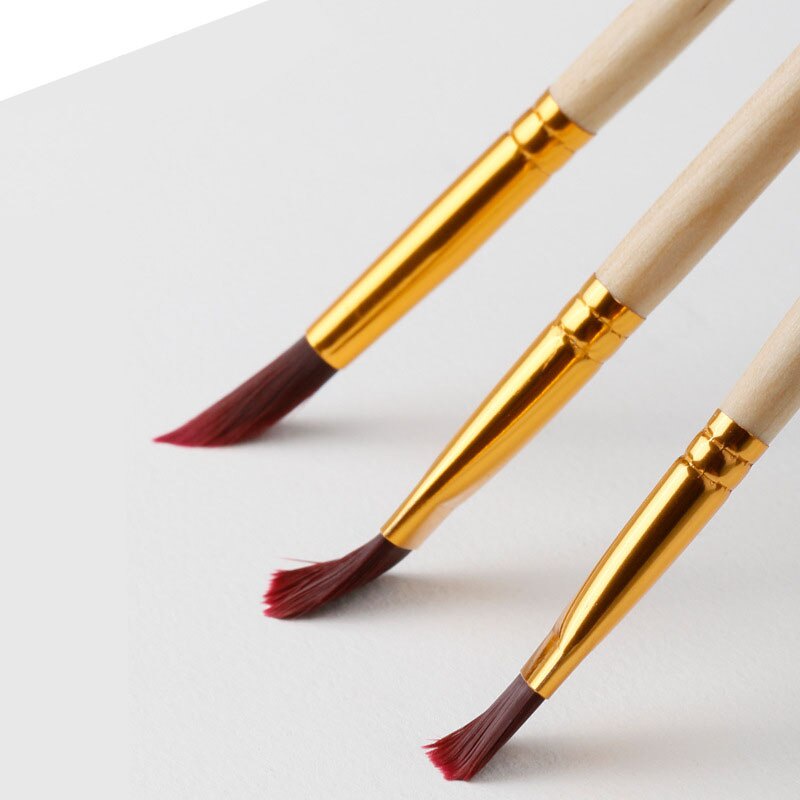 Round Head Flat Head Painting Brush Set for Watercolour Acrylic Paint ...
