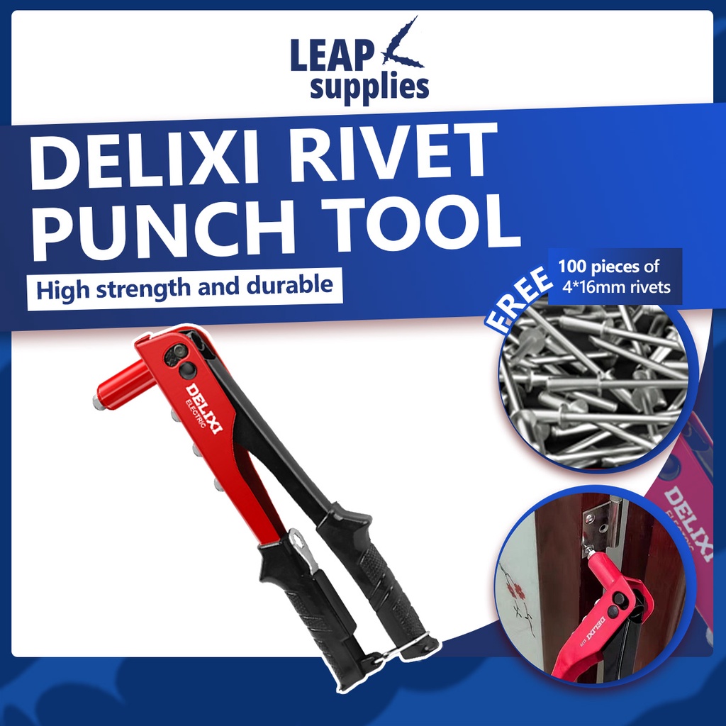DELIXI Rivet Punch Tool | Rivet Gun Tool | Rivet Puncher | Shopee Singapore