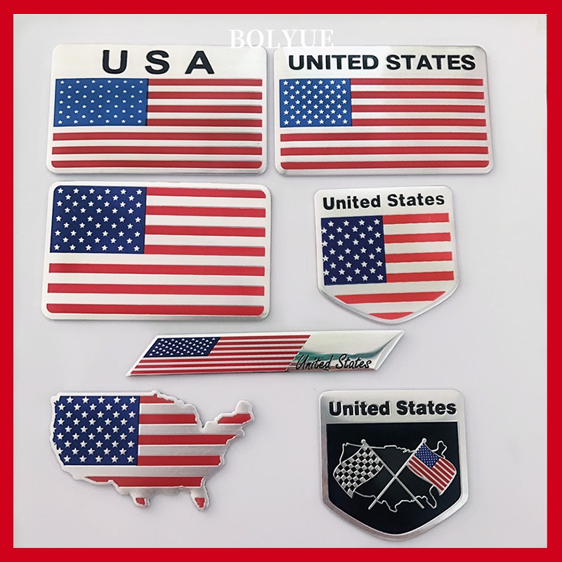 American Flag Car Logo Car Decorative Sticker Label Modified American ...