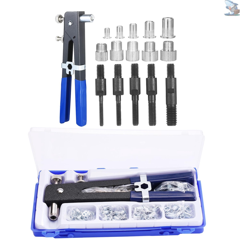 [New] 86PCS Rivet Nut Tool Kit Set Blind Rivet Nut Hand Riveter Wrench ...
