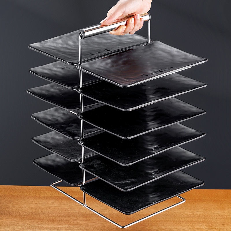 Rectangular Bilateral 12-Layer Fish Rack Holder Hot Pot Dish Rack ...