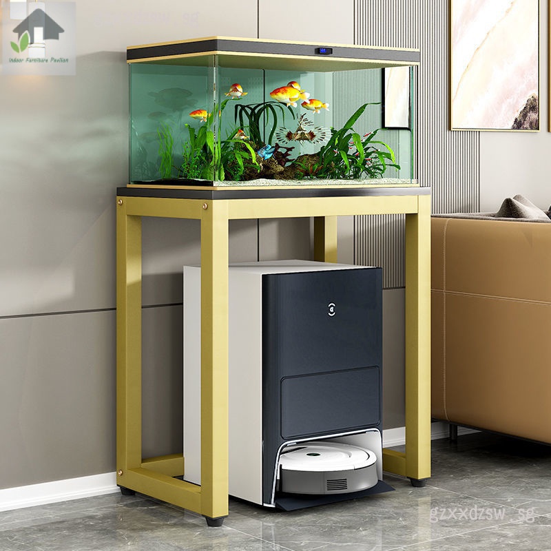 Living room fish tank rack steel wood bracket base storage robot ...