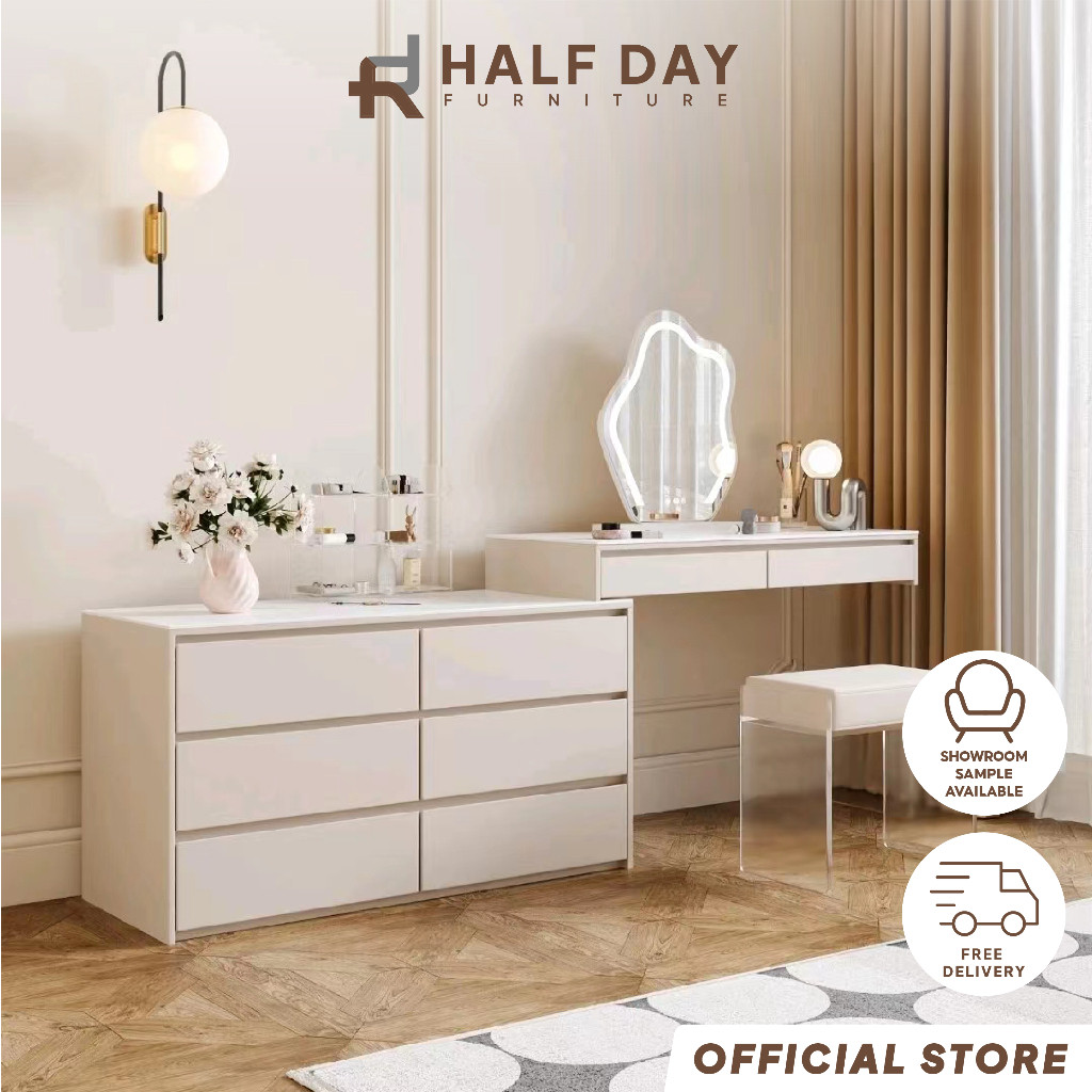 [Showroom] Halfday - Scandanavian Dressing Table with Mirror & Chair ...