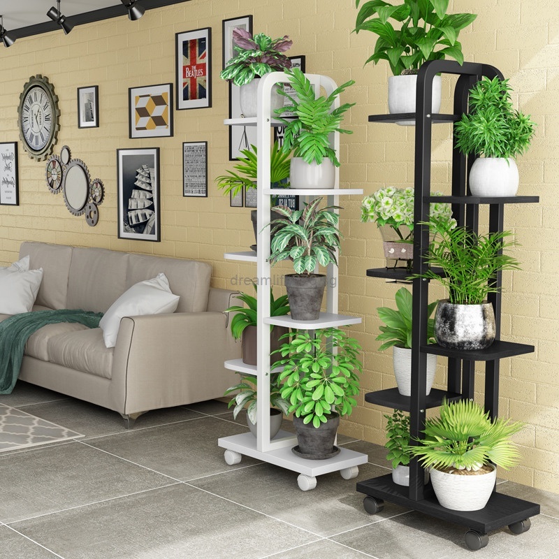 Flower Potted Plant Shelf Indoor Living Room Balcony Shelf Simple Multi ...