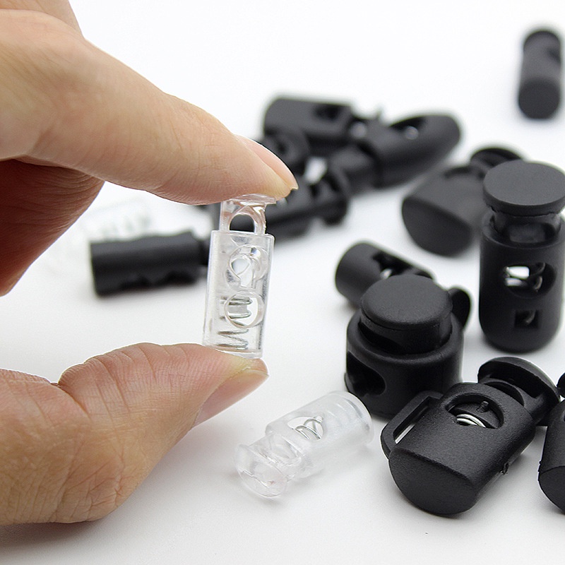 10pcs/pack Spring Rope Cord Lock Toggle Clip Stopper Plastic Black ...