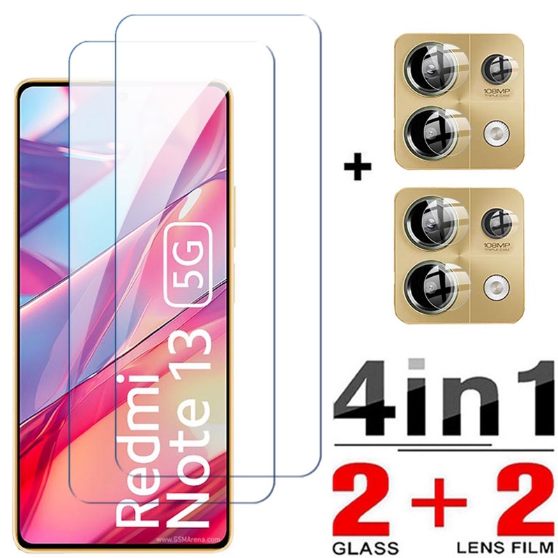 4 in1 Tempered Glass Screen Protector Camera Lens Protective Film For Xiaomi Redmi Note 13 Pro ...