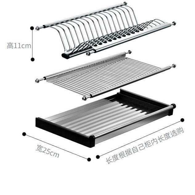 Kitchen Cabinet Built-in Shelf Stainless Steel Dish Rack Cabinet ...
