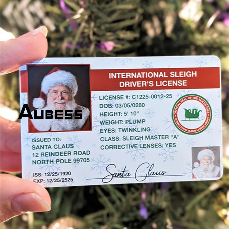 Christmas Driving License Santa Claus Flight License Christmas Eve ...