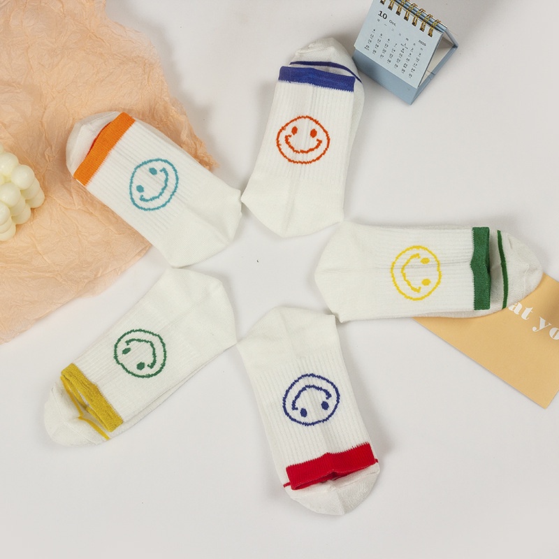 1 Pair Japanese Trendy Letter Socks Lady / Women White Background ...