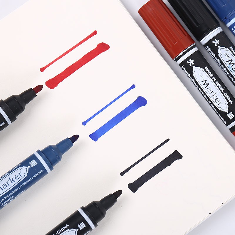 Permanent Marker Twin/Large Small Double-Headed Oily Marker Black ...