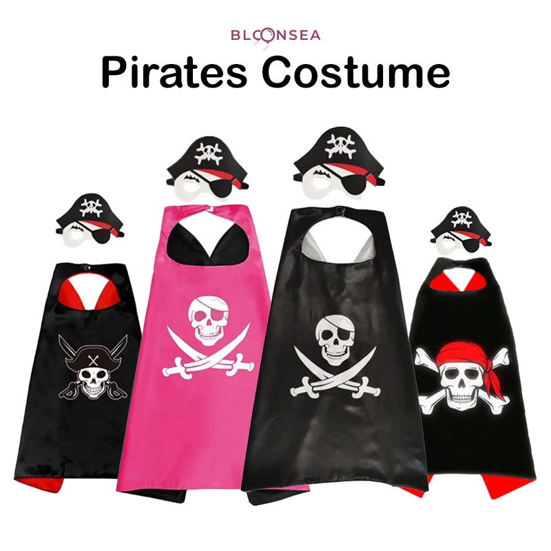 Pirates Costume Cloak For Children Pirate Party Cape Halloween Captain ...