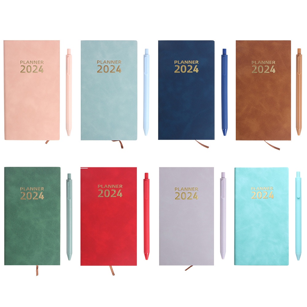 2024 A6 Notebook Daily Schedule Planner Notepad Diary with Gel Pen ...