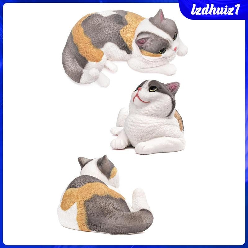 [Lzdhuiz1] Realistic Cat Figurine Simulation Cat Figure for Birthday ...
