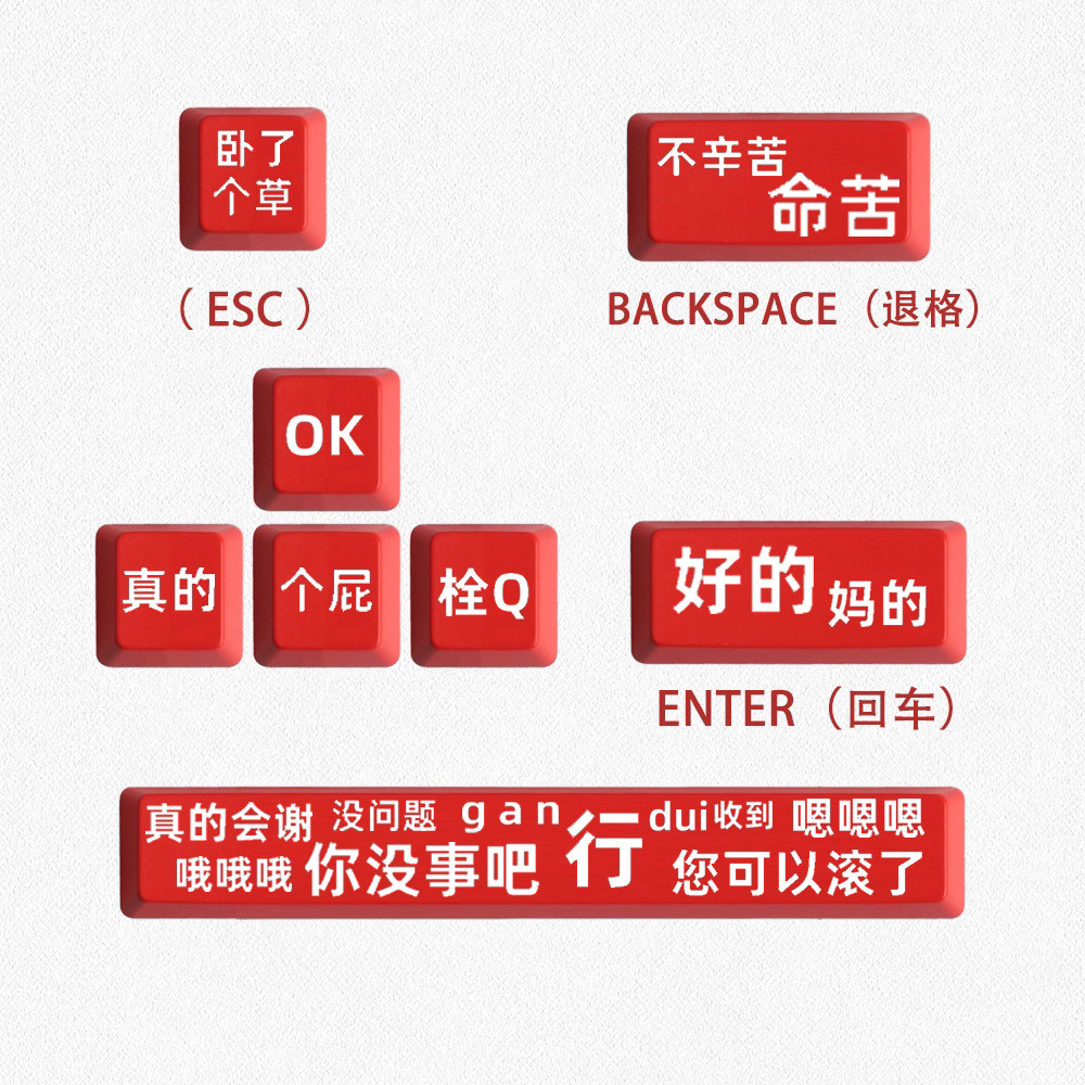 Worker Creative Unique Keycap Red Combination Keyboard Keycap Space ...