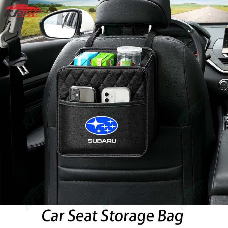 Subaru Car Seat Back Storage Box in-car Trash Can Practical Leather ...