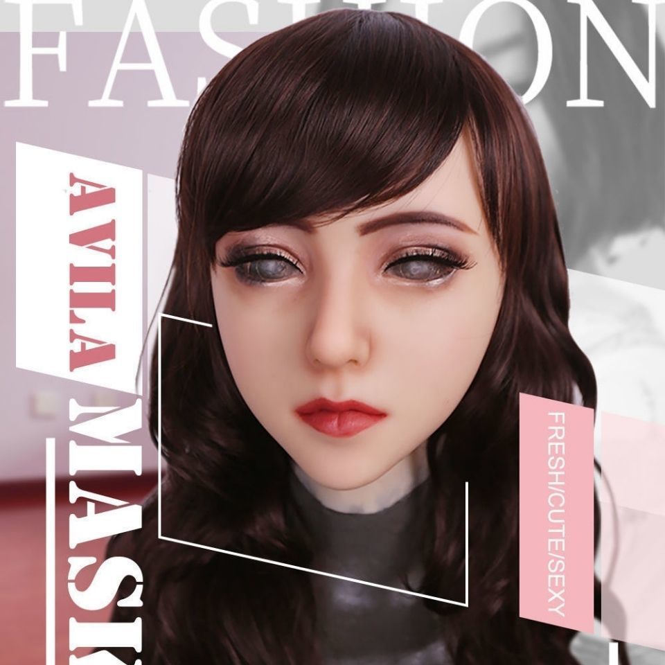 Cross-dressing Silicone Silicone Full-Face Mask Pseudo-Mother Supplies ...