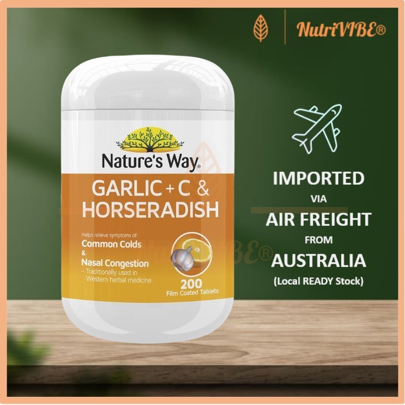 [Ready SG Stock] Nature's Way Garlic + C & Horseradish 200 Tablets ...
