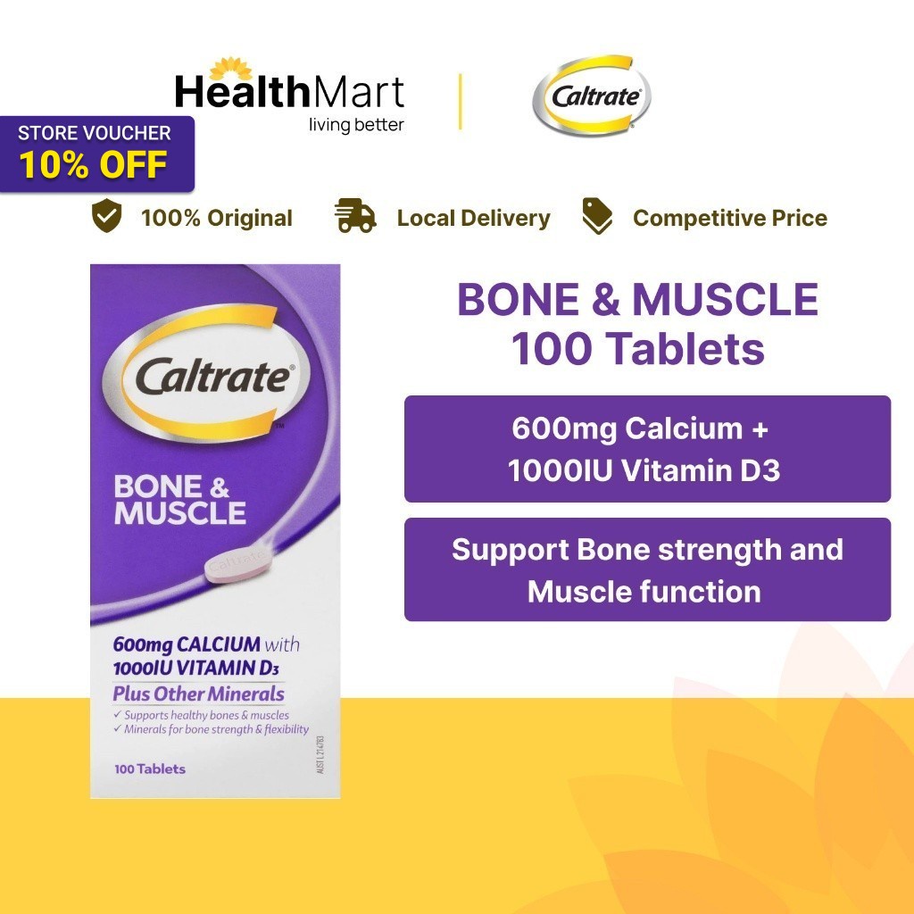 [SG] Caltrate Bone and Muscle (600mg Calcium + 1000Iu Vitamin D3) 100 ...
