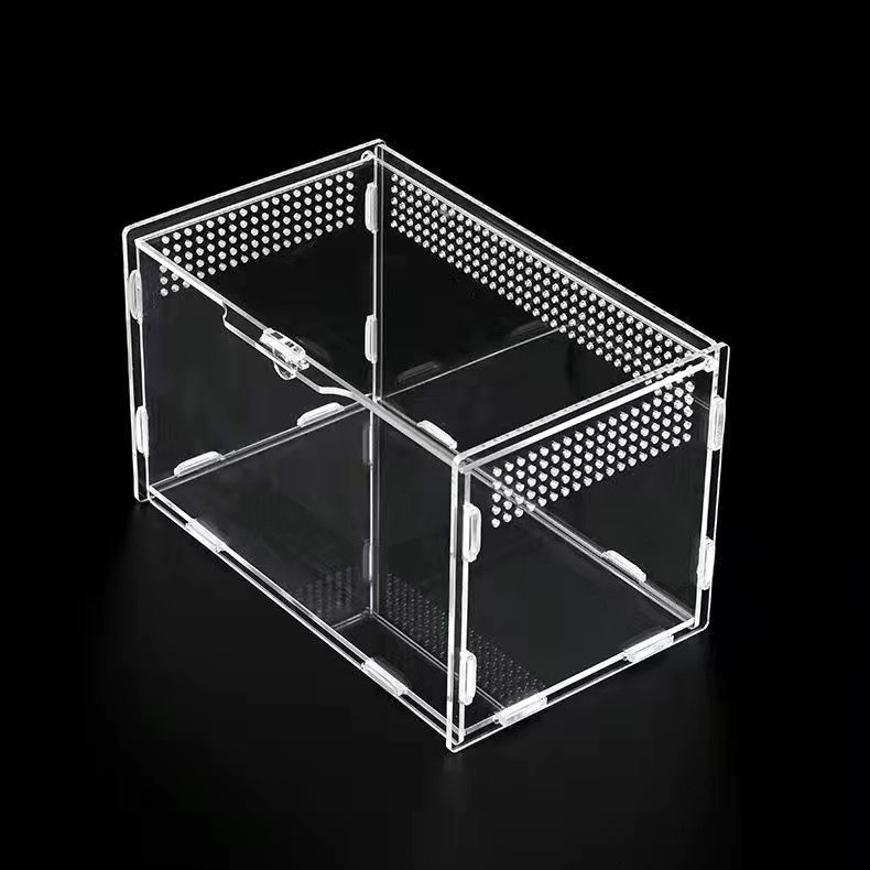 High Transparent Acrylic Feeding Box Climbing Pet Crawler Lizard ...