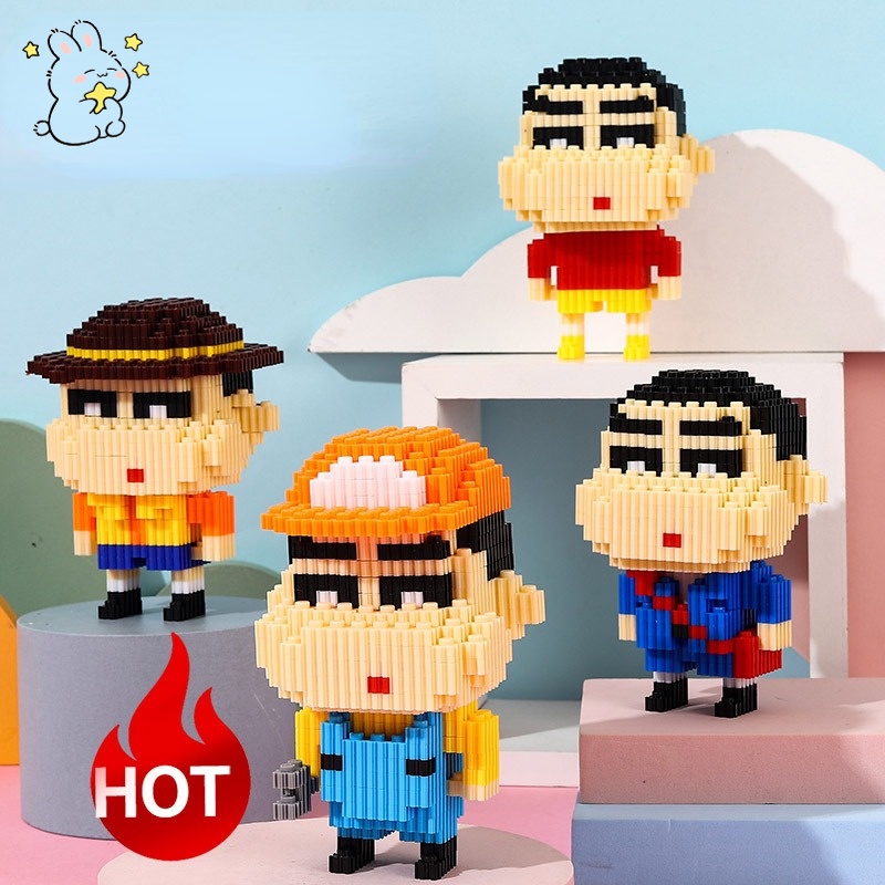 Nano BlocksTik Tok Cute Cartoon ONE PIECE Pikachu Spider Man Iron Man ...