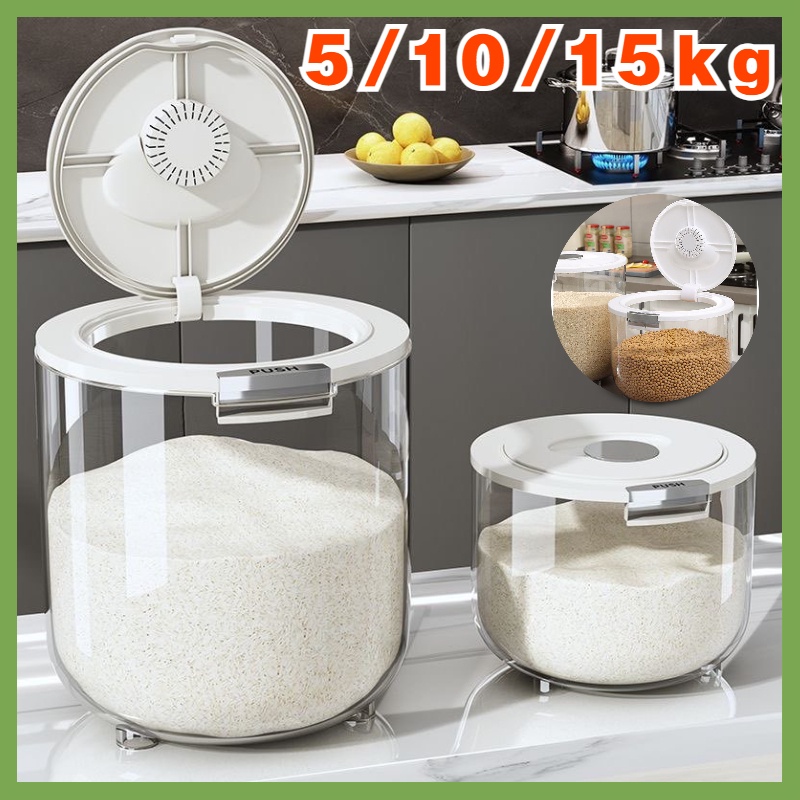 5/10/15kg Transparent Rice Bucket Insect Proof Moisture-proof Sealed ...
