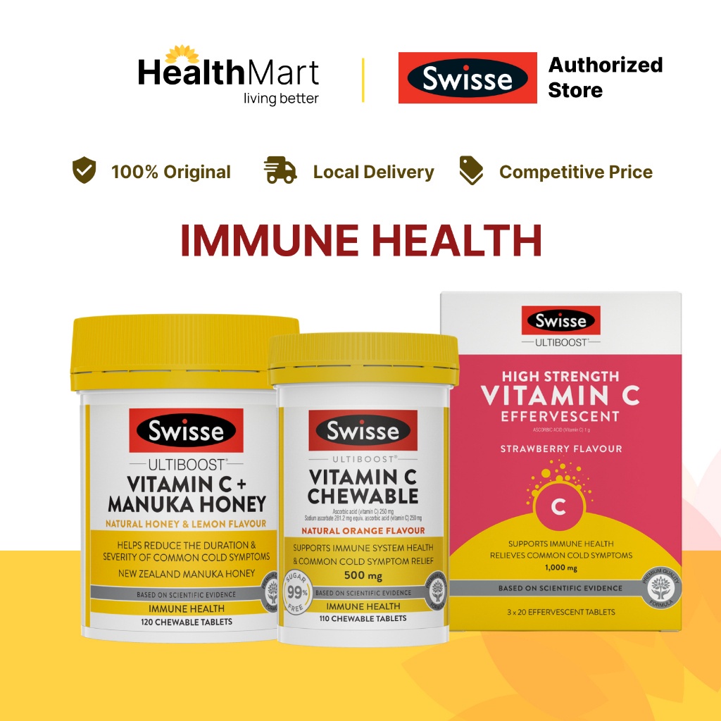[SG] Swisse Ultiboost Vitamin C with Manuka Honey, Vitamin C Chewable ...