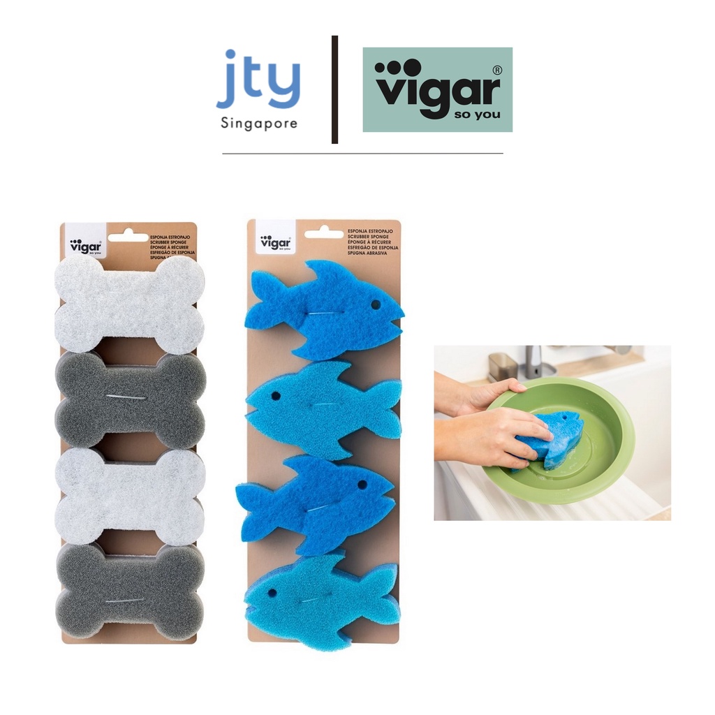 "Vigar Pets Club Cat, Dog Bowl Scrubber Sponge - 4 Pack " | Shopee ...
