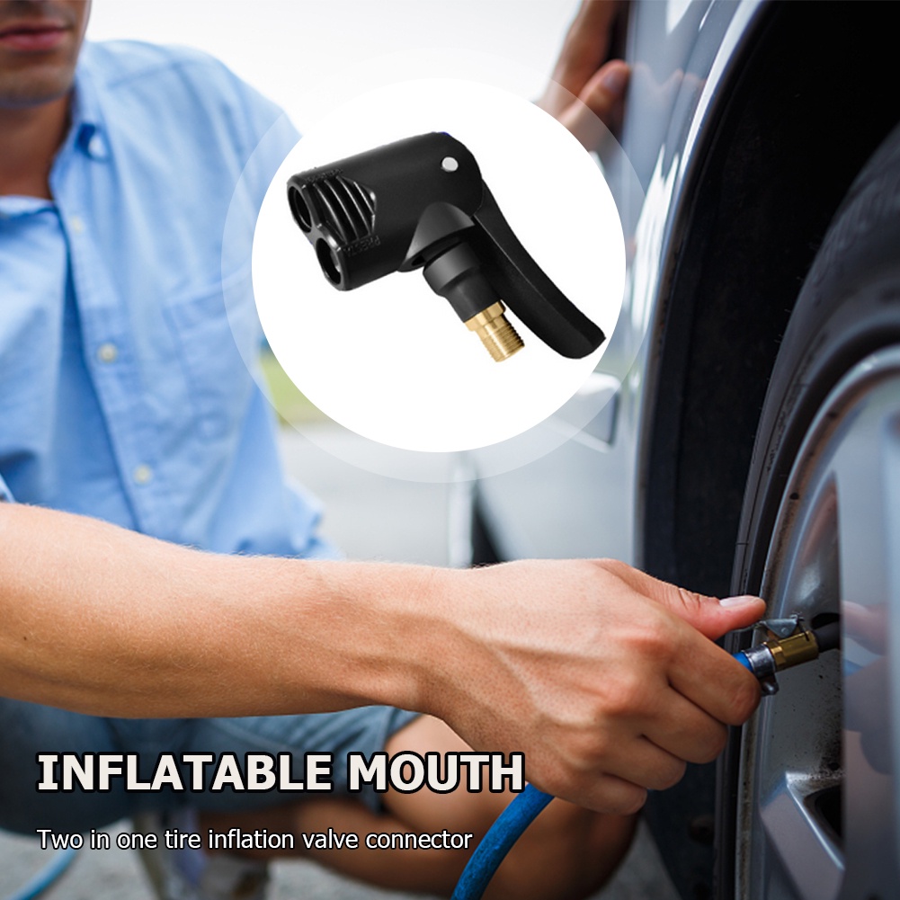 2 in 1 Inflatable Pump Car Tire Air Chuck Valve Connector Nozzle ...