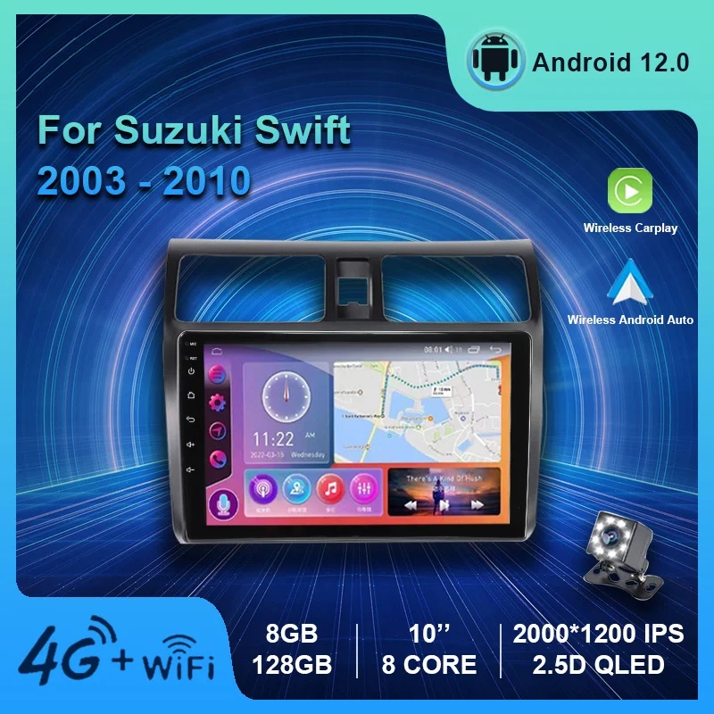 Android 12 Car Radio For Suzuki Swift 2003 2004 2005 - 2010 Multimedia Video Player GPS Carplay ...