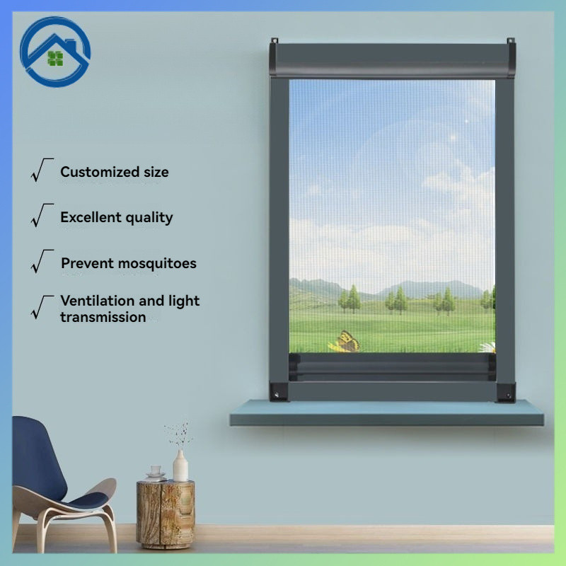 Customized screen window roll up and down 304 diamond invisible screen ...