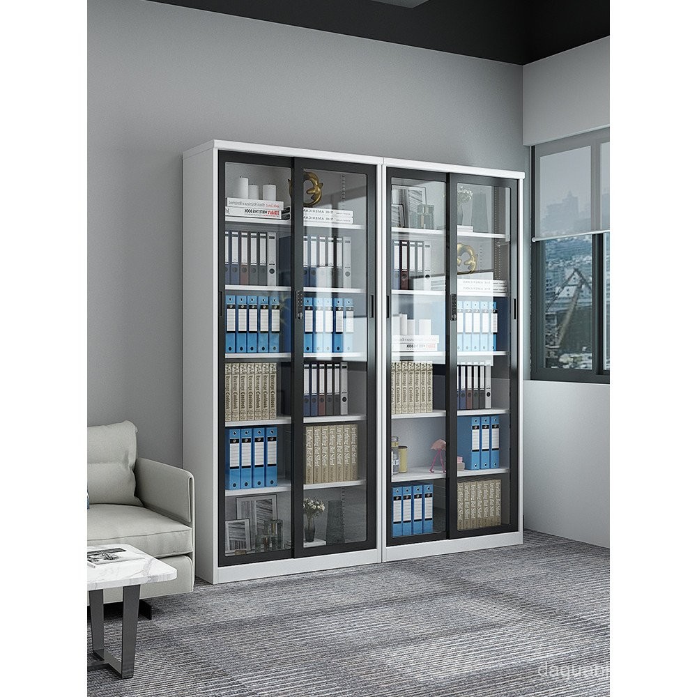 Xinyingpai Office Sliding Door File Cabinet Bookshelf Push-Pull Desk ...
