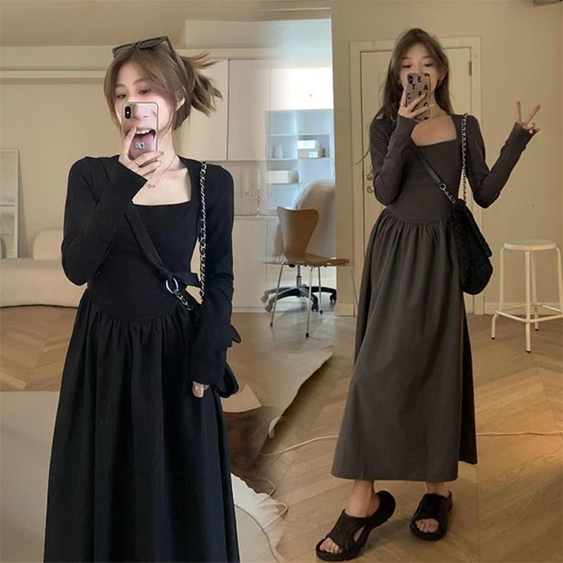 Autumn New Long Sleeve Bottom Dress Women's Korean Style INS Fashion ...