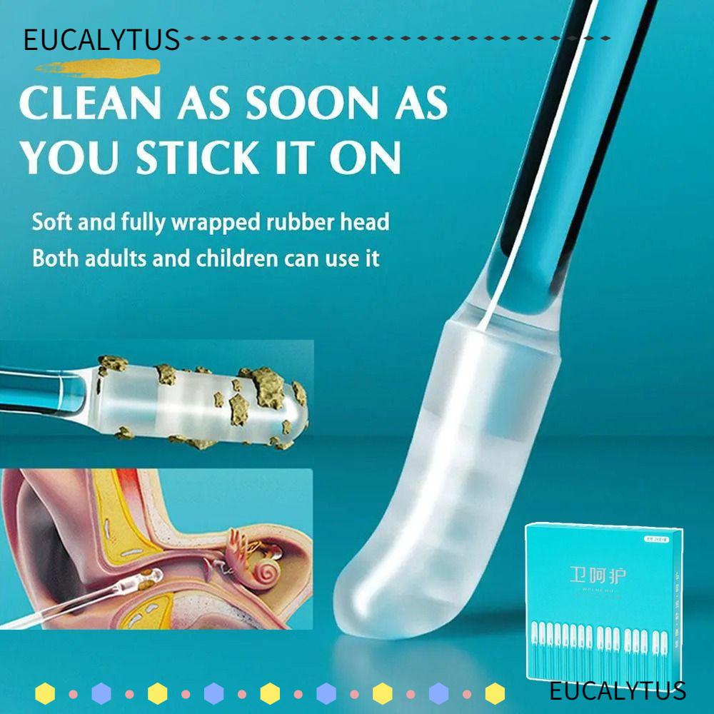 EUTUS 24Pcs/box Disposable Ear Swabs, Small/Large Sticky Sticky Earwax ...