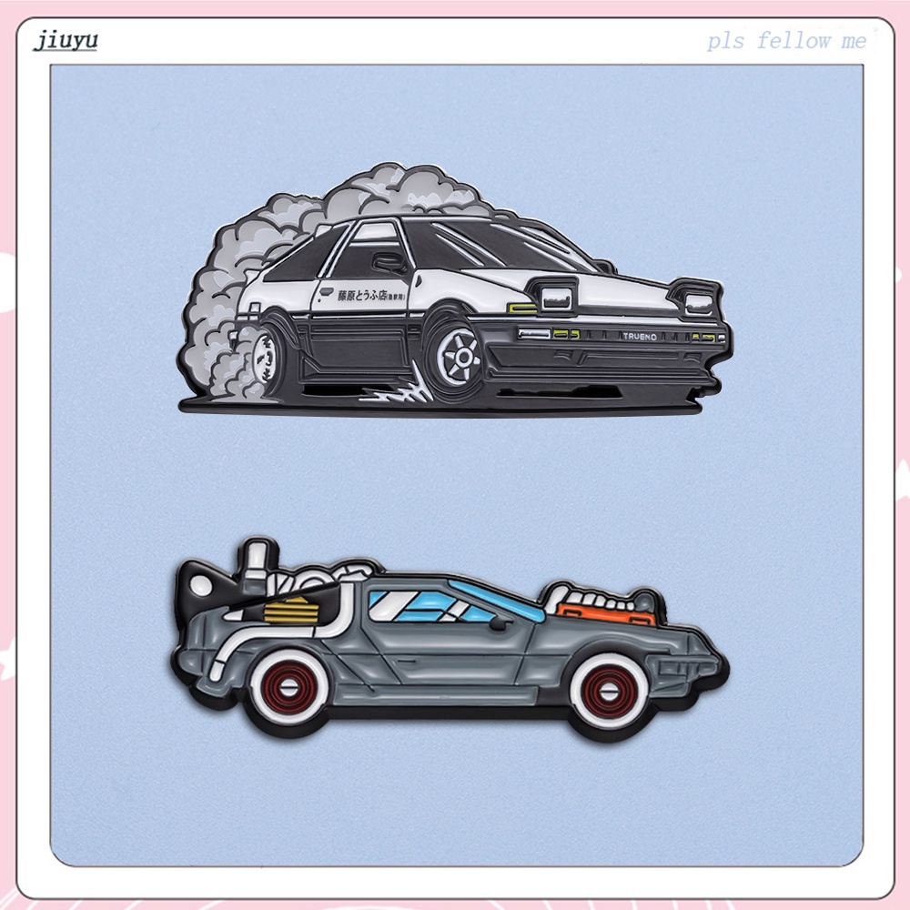 Anime Initial D Pin Cool Car Enamel Pin Back To The Future DMC-12 ...