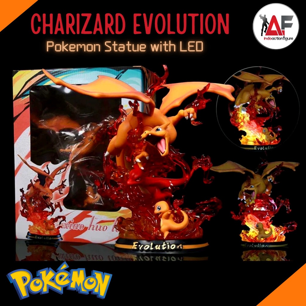 Premium STATUE POKEMON CHARMER CHARMELEON CHARIZARD EVOLUTION LED ...