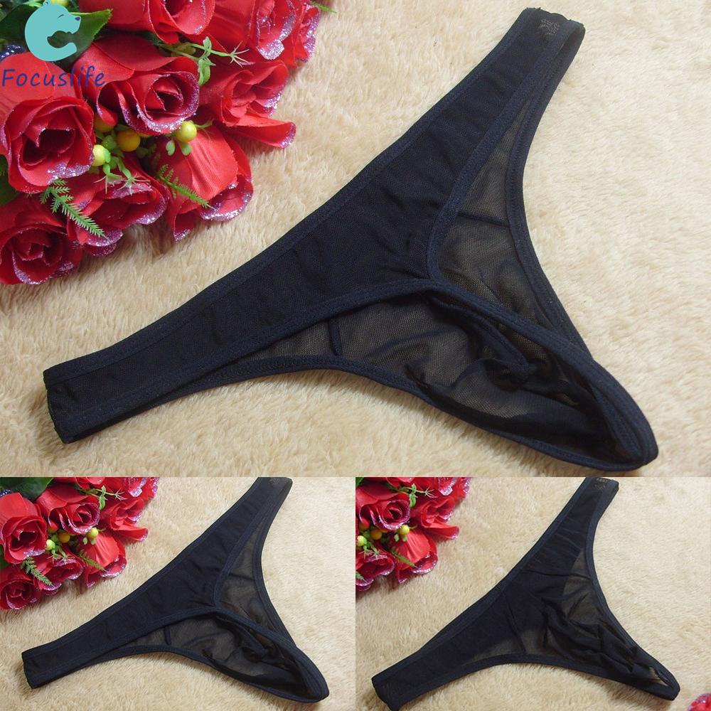 【Focuslife】Sleek Men's See Through Mesh Underwear G String T Back Thong ...