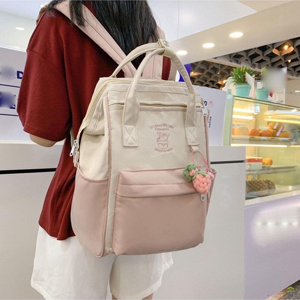 Nylon Travel Backpack Purse Lightweight Multi-pocket Backpack with Top ...
