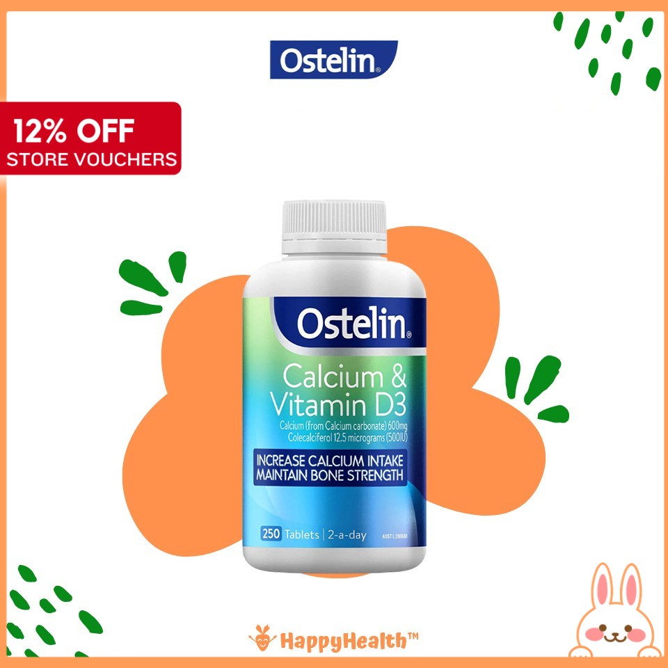 Ostelin Calcium and Vitamin D3 - Supports bone strength - 250 Tablets ...