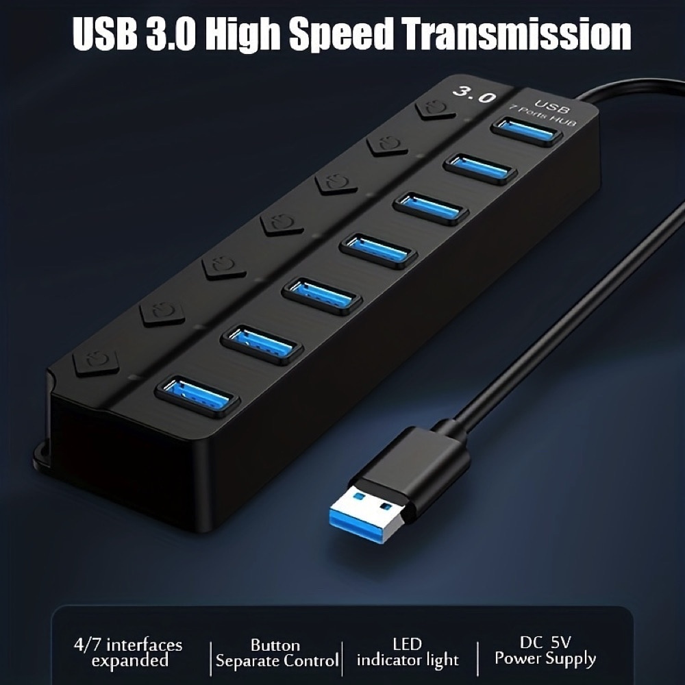 Usb 3.0 HUB Extension Cable Multiple Port 4-Port 7-Port USB Ultra-Mini ...