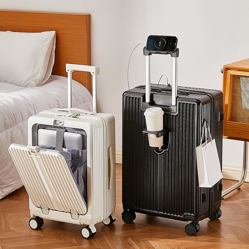 【With USB】 Front Open Luggage Luggage cabin luggage aluminium luggage ...