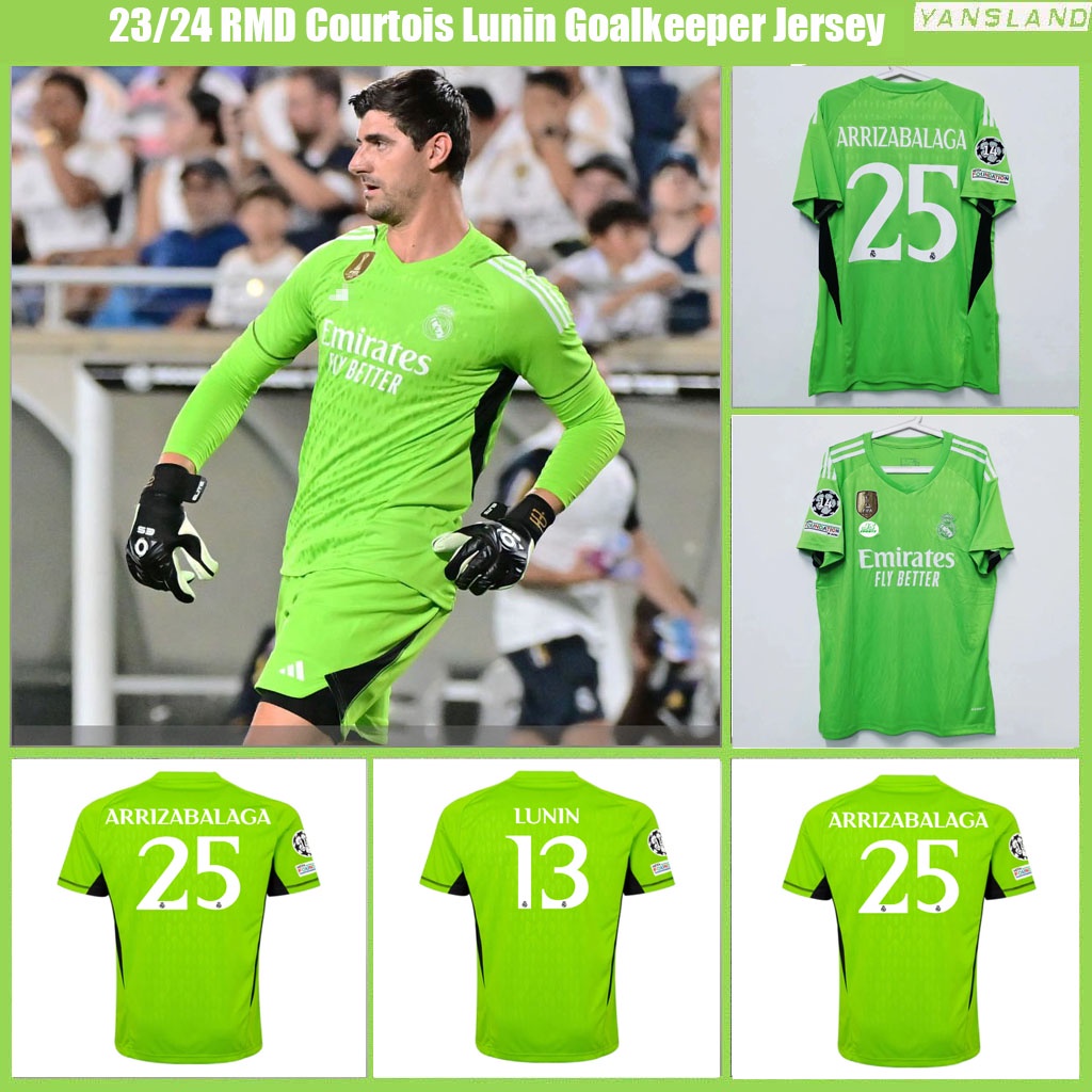 23/24 RMD Courtois Lunin Goalkeeper Jersey/KEPA ARRIZABALAGA COURTOIS ...
