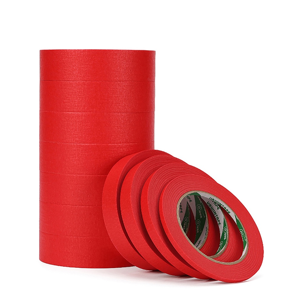 20M 5-50mm Red Masking Tape Indoor Outdoor DIY Painter Decorating Spray ...