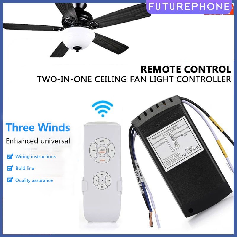 Universal Ceiling Fan Remote Control Kit with Receiver for AC motor Fan ...